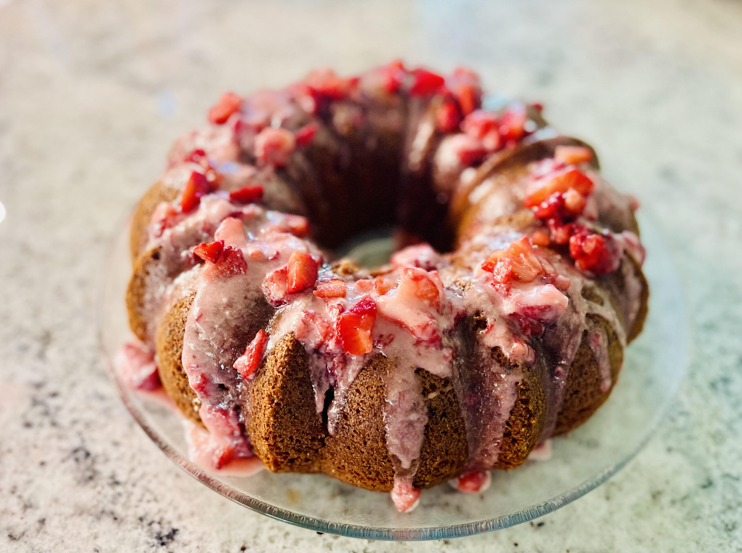 Strawberry Glazed Bundt Cake | Crazily Ever After